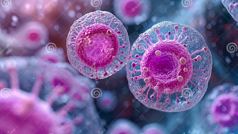 Rubella Virus Under a Microscope AI Generated Stock Illustration ...
