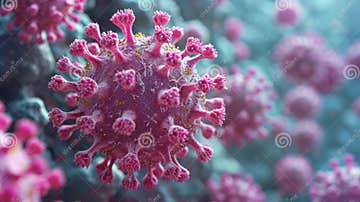 Rubella Virus Under a Microscope AI Generated Stock Illustration ...