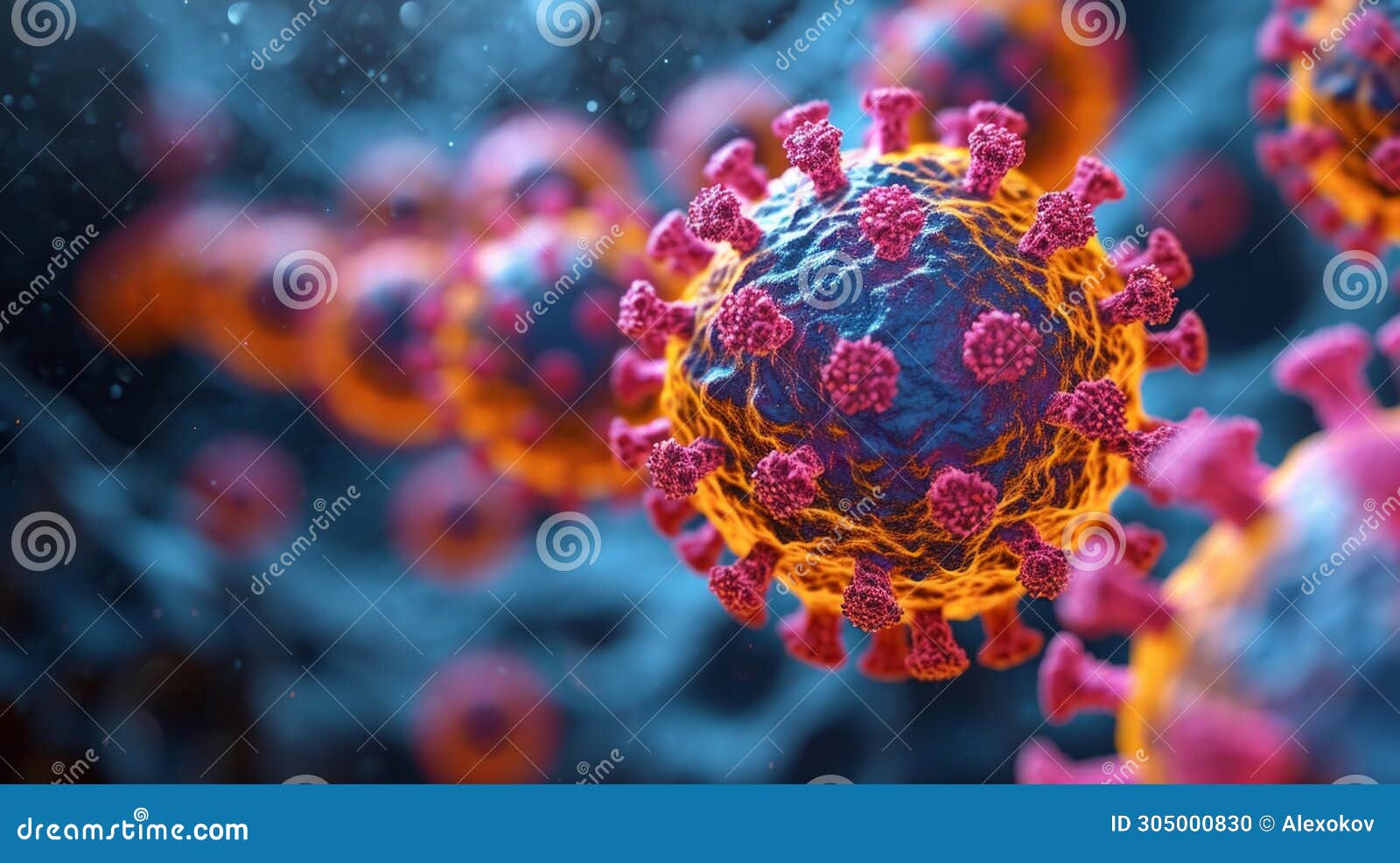 Rubella Virus Under A Microscope AI Generated Royalty-Free Cartoon ...