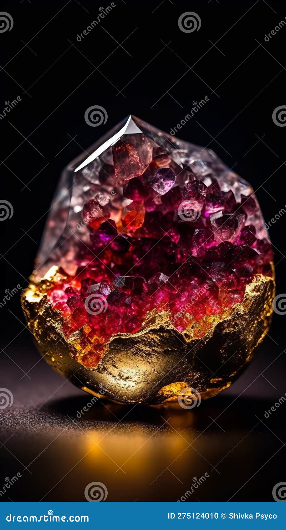 Bright Crystal Or Crystalline Solid Material Of Geometrical Shape With ...