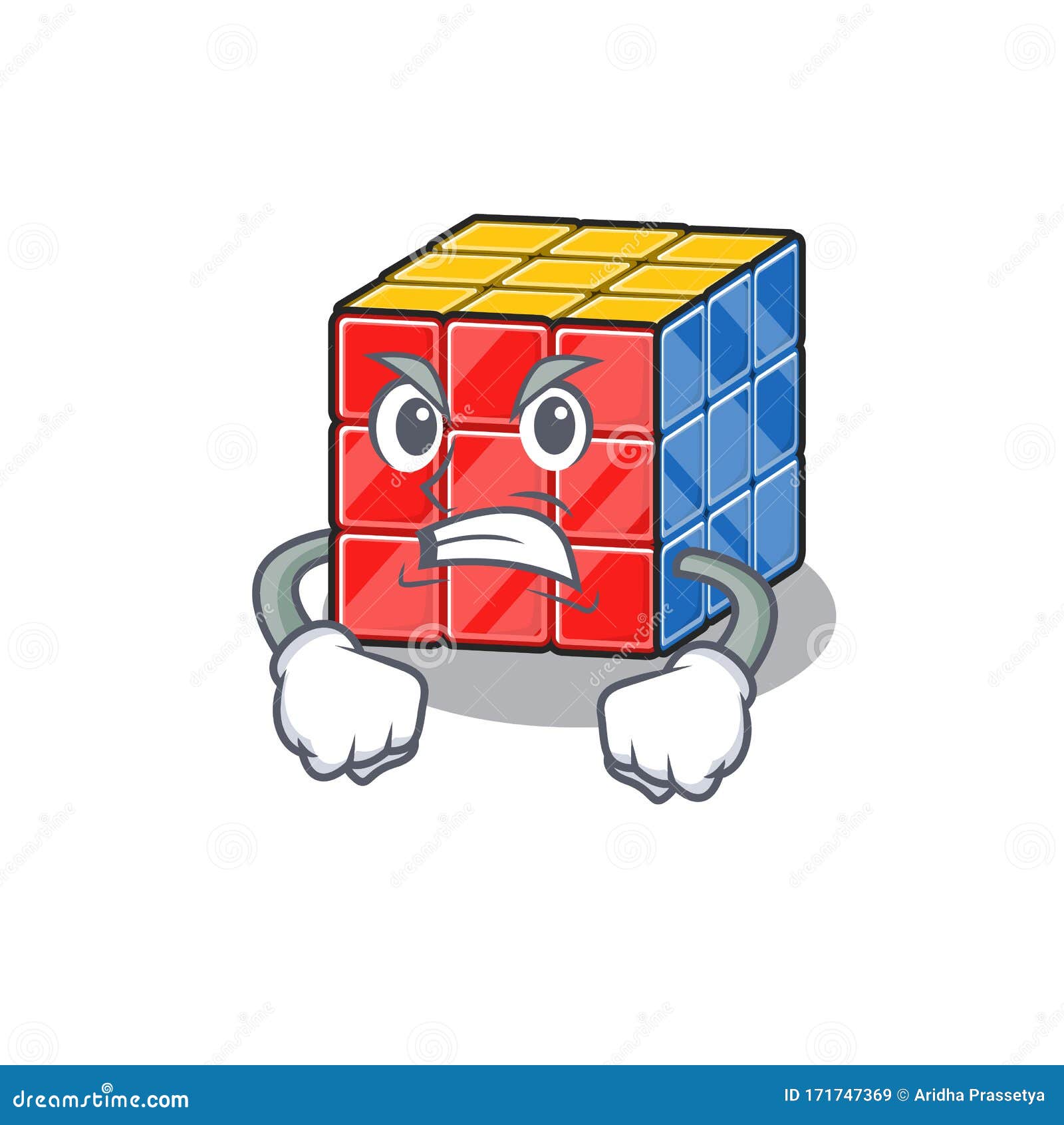 Rubic Cube Cartoon Character Style Having Angry Face Editorial Stock ...