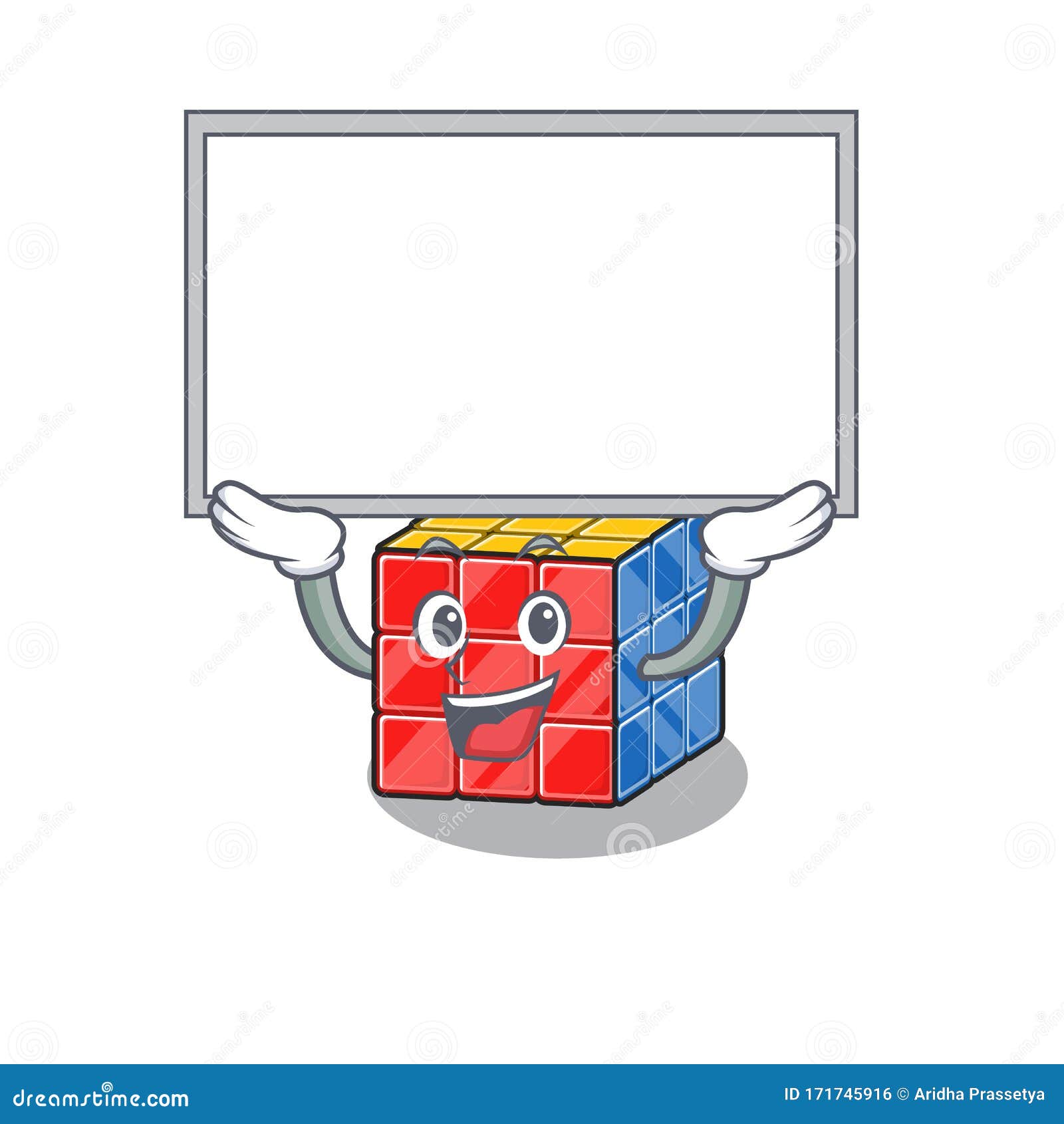 Rubic Cube Cartoon Character Concept With A Sad Face Vector ...