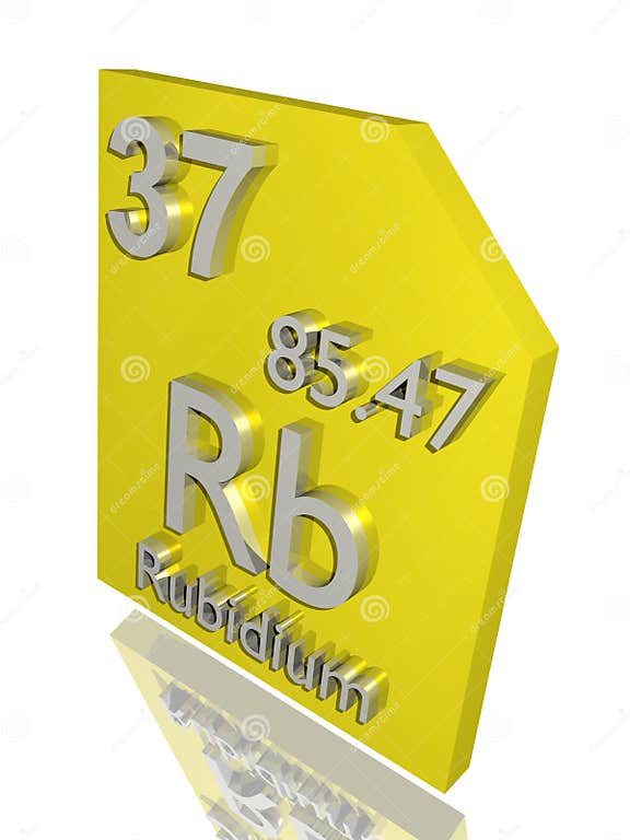 Rubidium stock illustration. Illustration of yellow, atom - 10356853