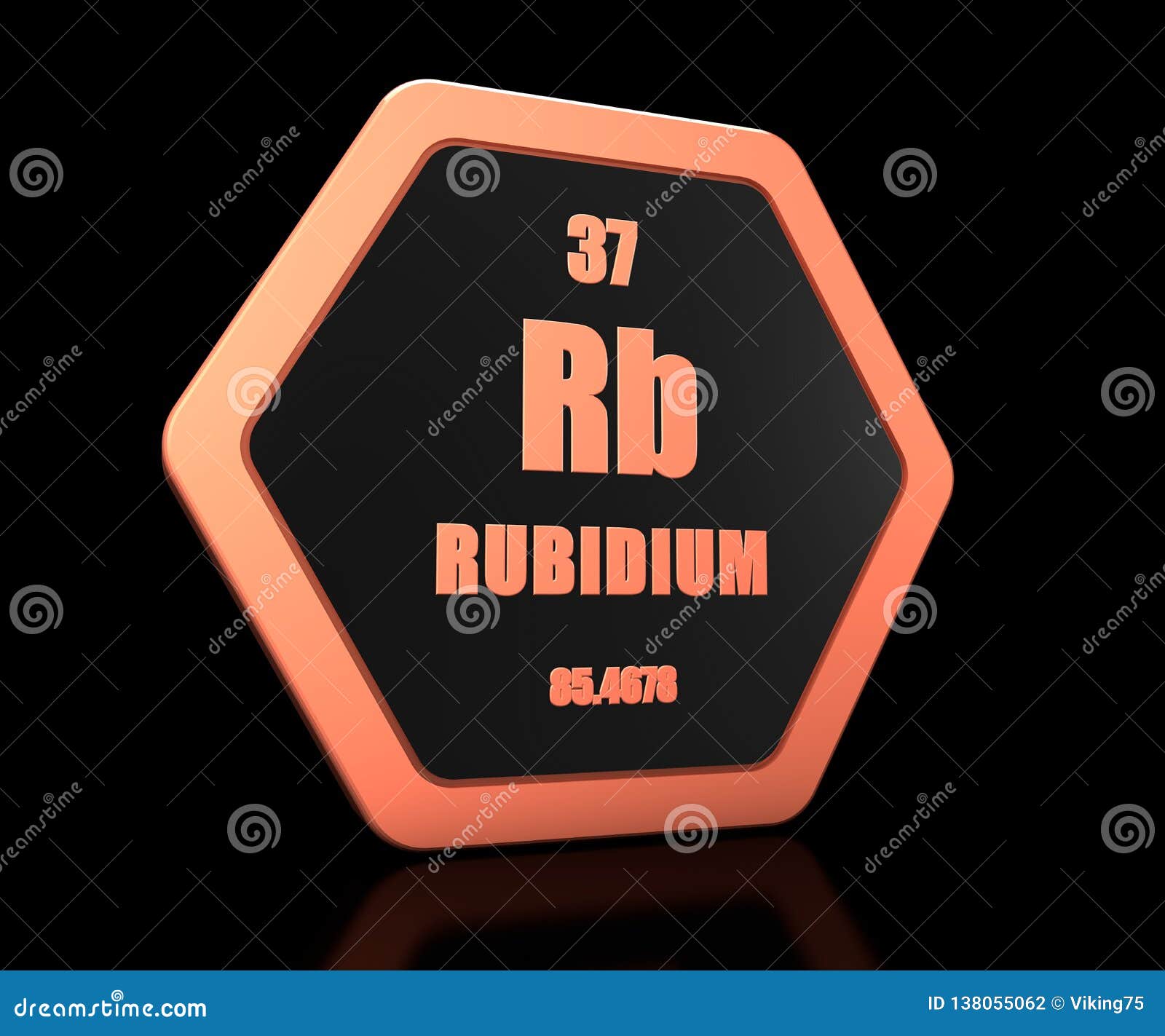 Rubidium Chemical Element Periodic Table Symbol 3d Render Stock ...