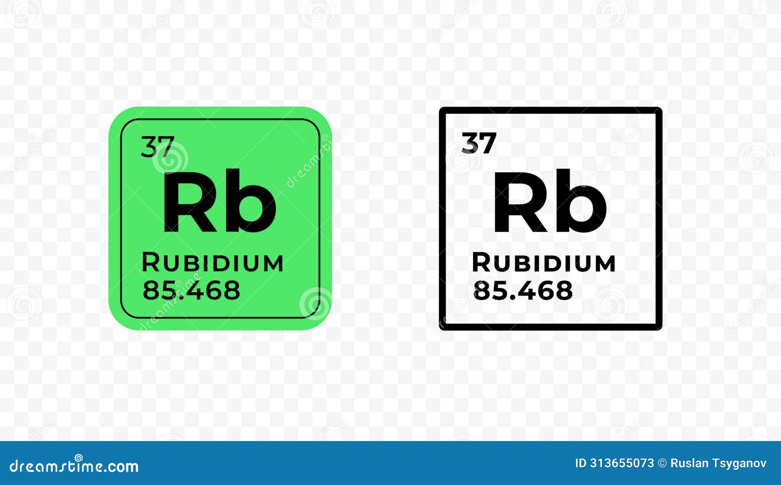 Rubidium Chemical Element Symbol On White Background Stock Image ...