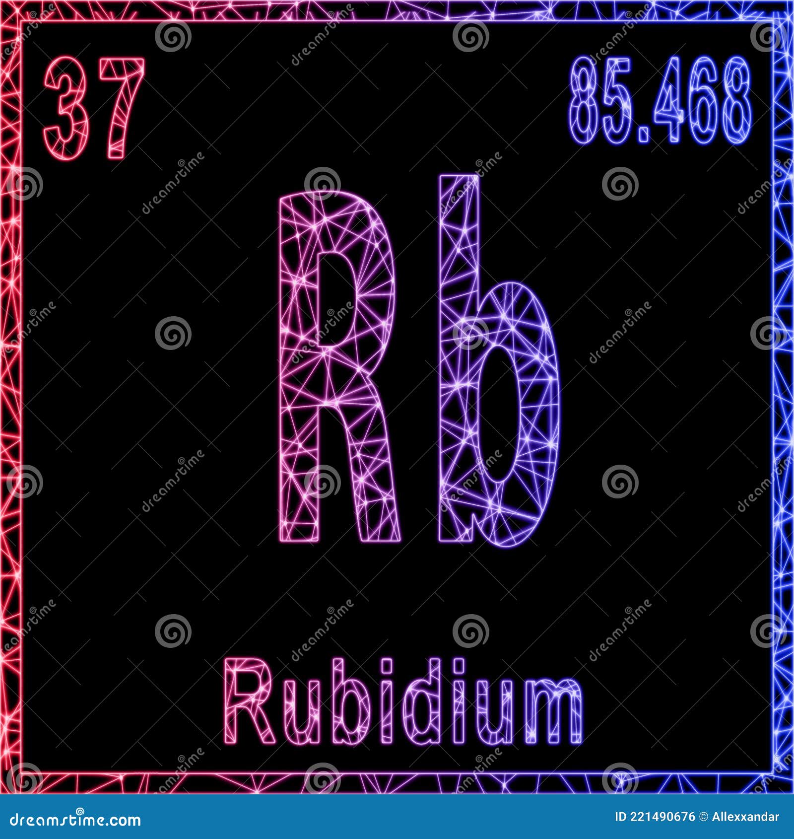 Rubidium Chemical Element, Sign with Atomic Number and Atomic Weight ...