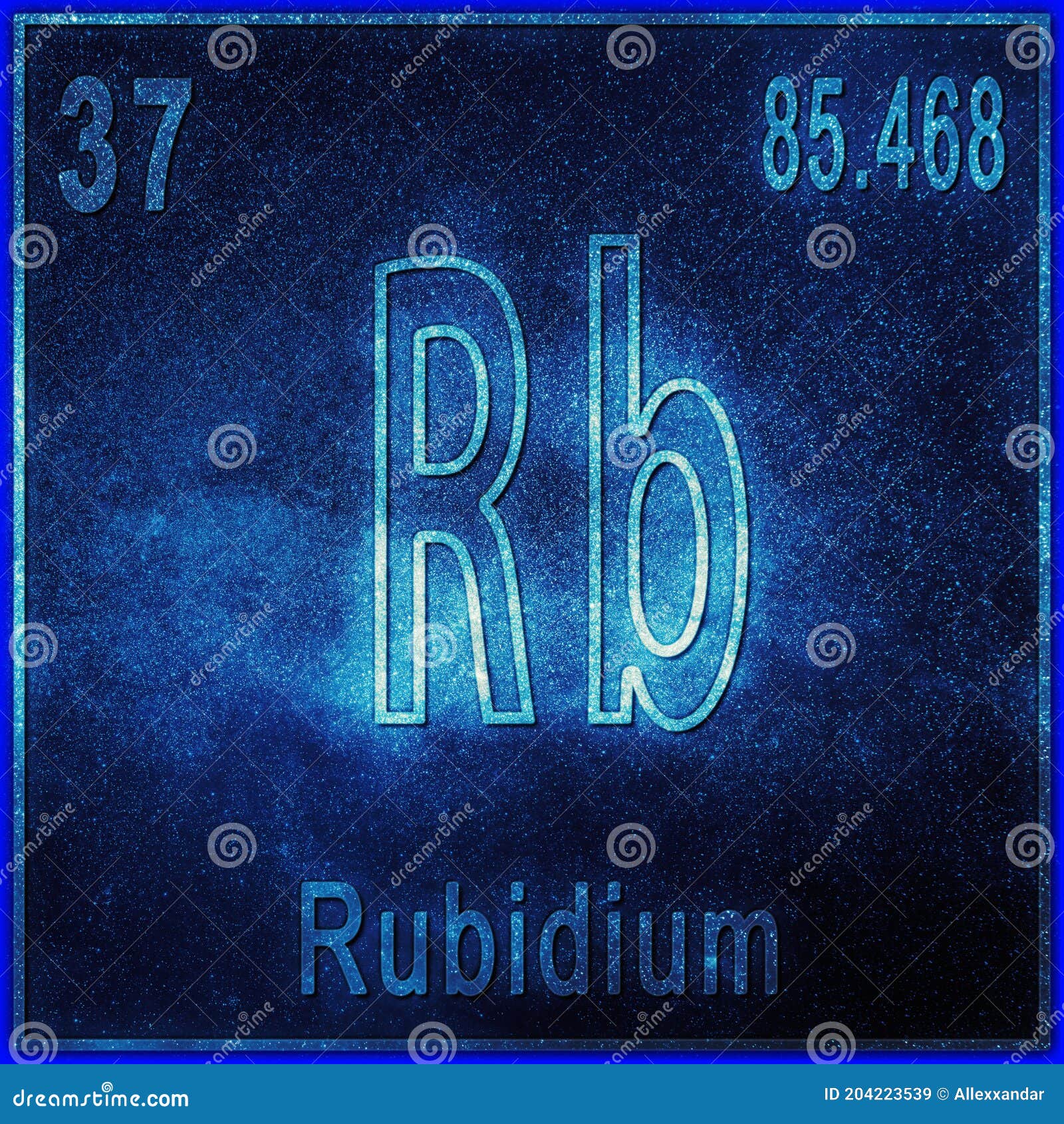 Rubidium Chemical Element Symbol From Periodic Table Stock Image ...