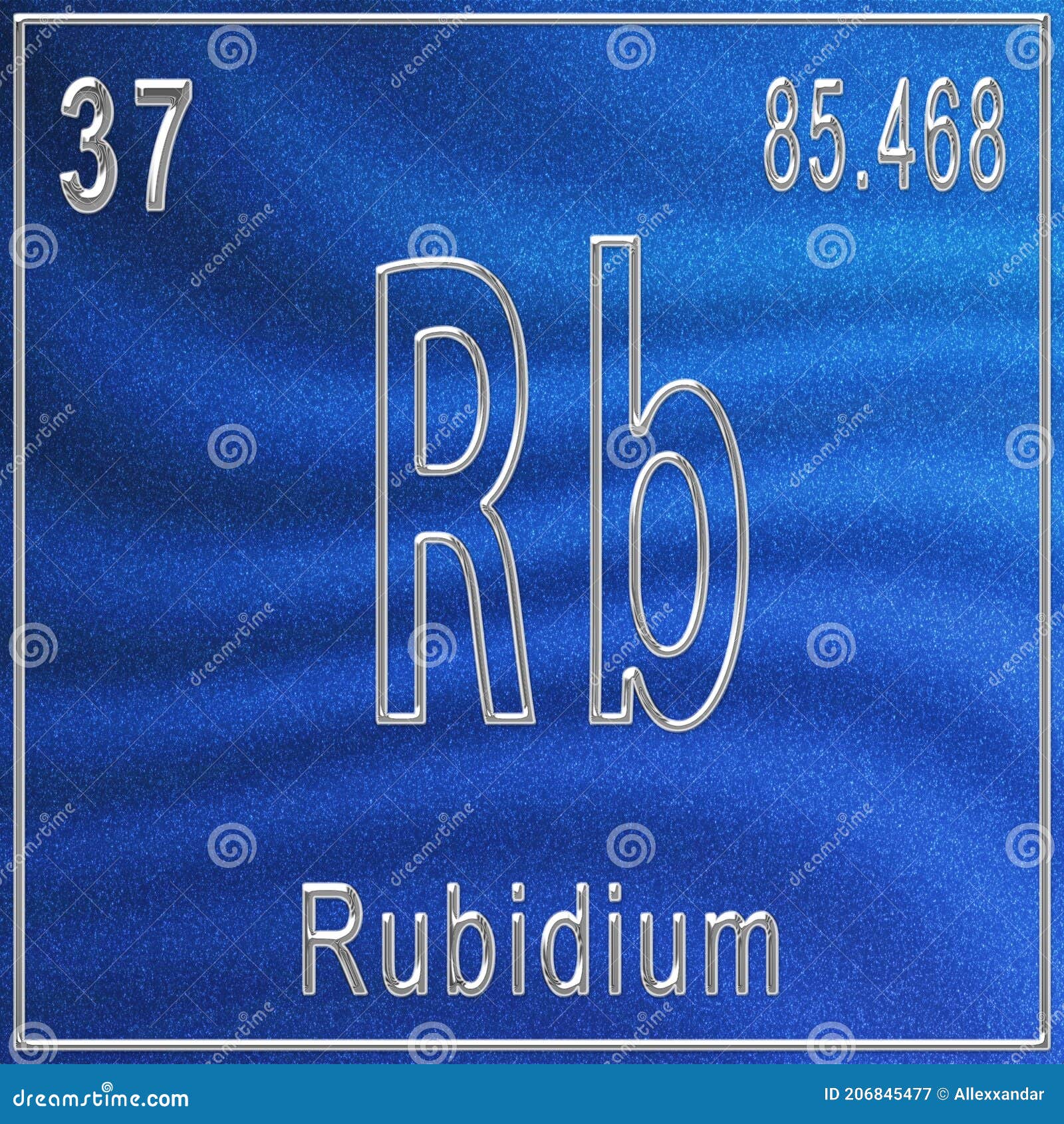 Rubidium Chemical Element, Sign with Atomic Number and Atomic Weight ...
