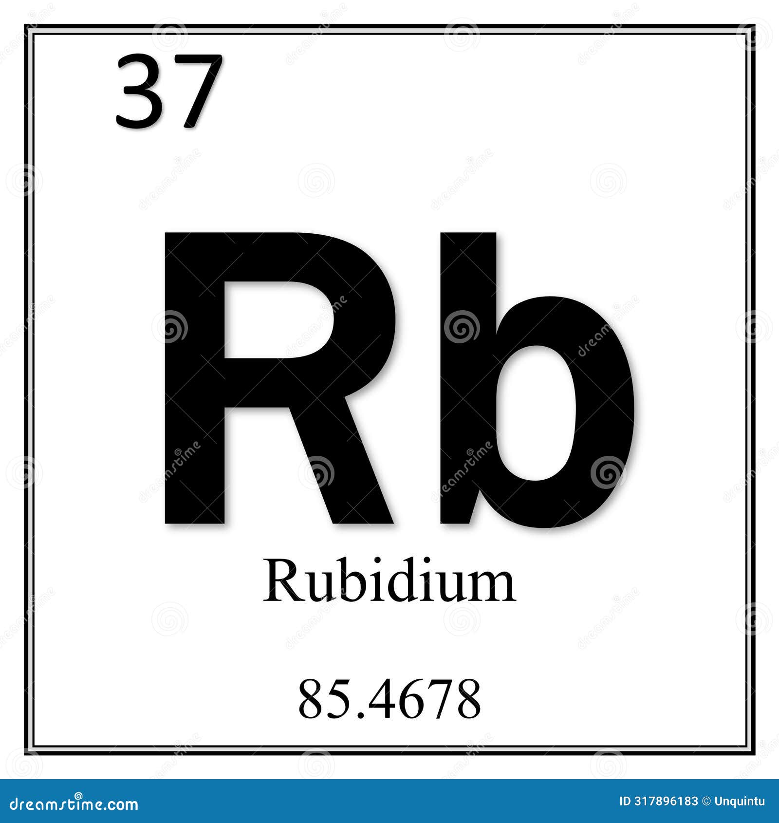 Rubidium Rb Chemical Element. 3D Rendering Royalty-Free Stock ...