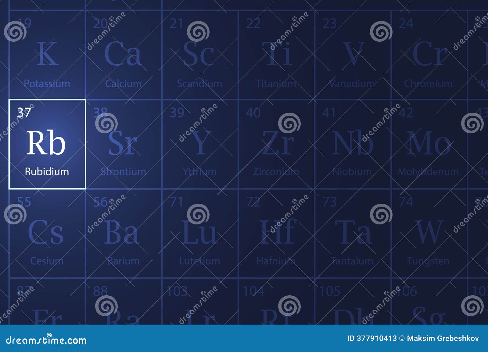 Rubidium, Rb, Periodic Table Element Vector Illustration ...