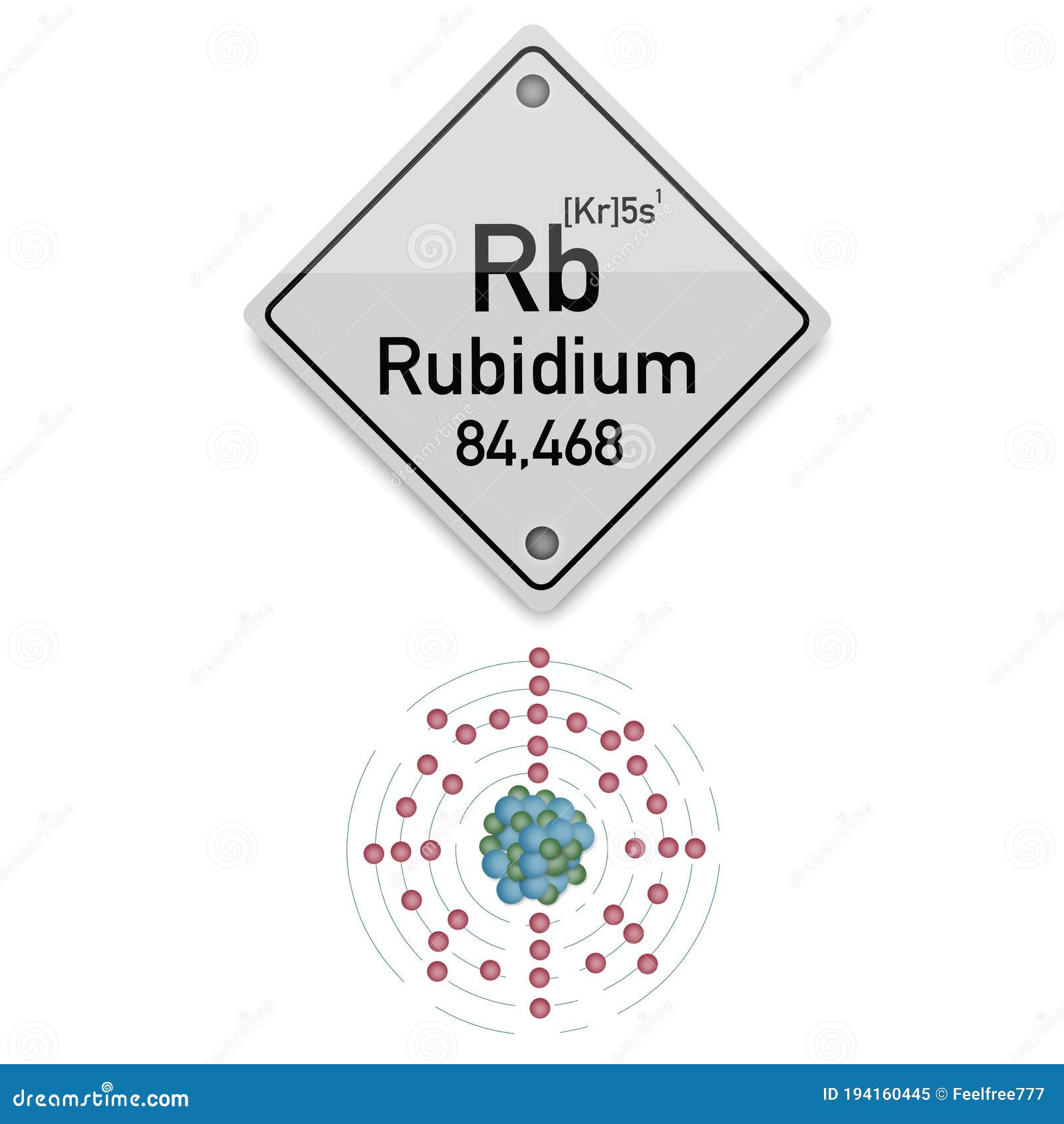 Rubidium Periodic Elements. Business Artwork Vector Graphics Stock ...