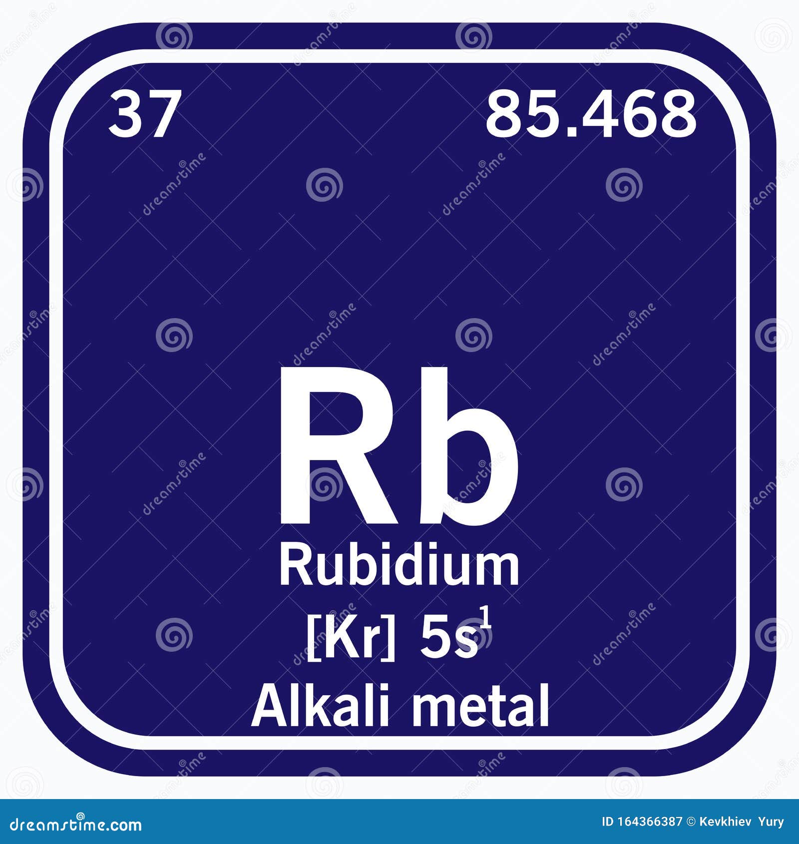 Rubidium Periodic Table of the Elements Vector Illustration Eps 10 ...