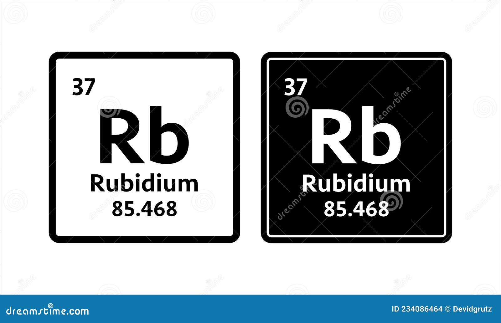Rubidium Symbol. Chemical Element of the Periodic Table. Vector Stock ...