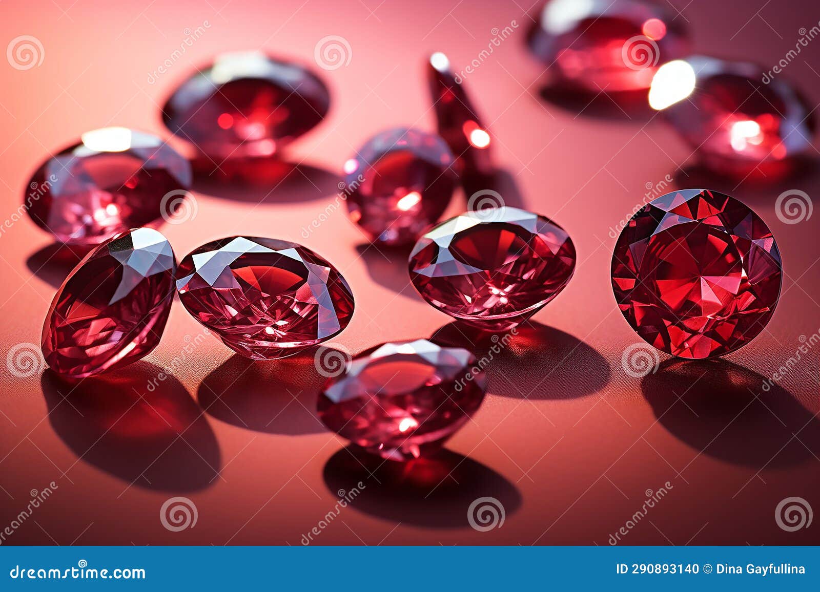 Rubies with Cut, Red Background Stock Photo - Image of stone, jewelry ...