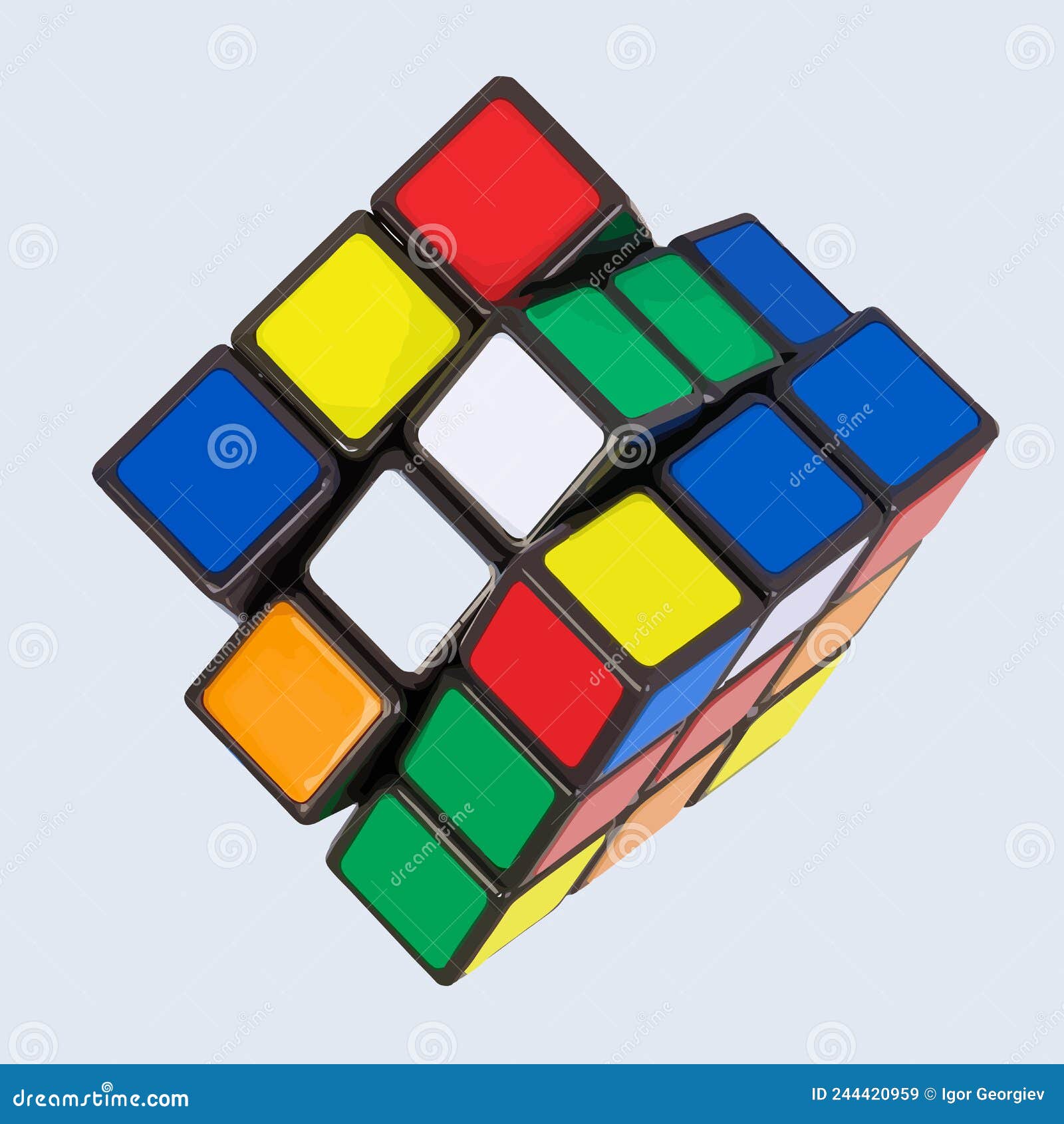 Rubik Cube Logic Game Vector Illustration Poster Template Editorial ...