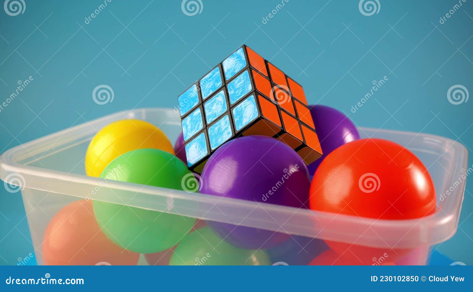 Rubik Cube in Plastic Ball Container Stock Footage - Video of game ...