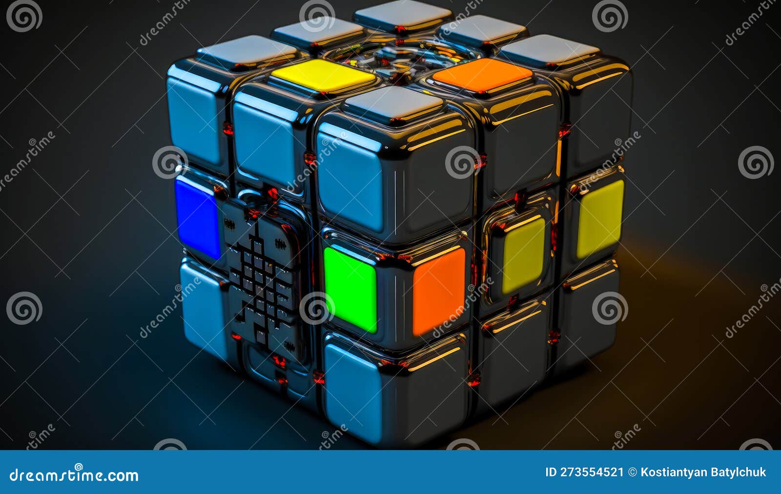 Rubik Cube is Shown with Different Colors. Generative AI Stock Image ...