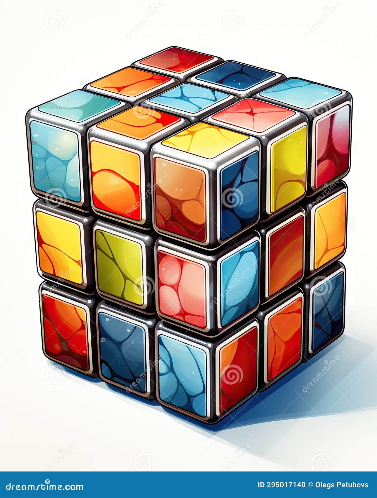 A Rubik Cube is Shown with Different Colors and Shapes. Generative Ai ...
