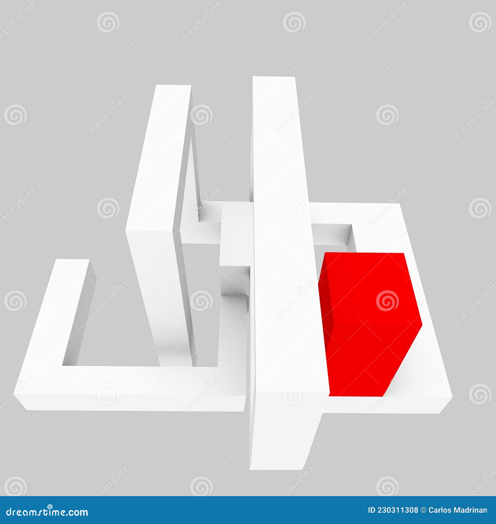 Rubik in Red is an Complex 3d Structure Stock Illustration ...