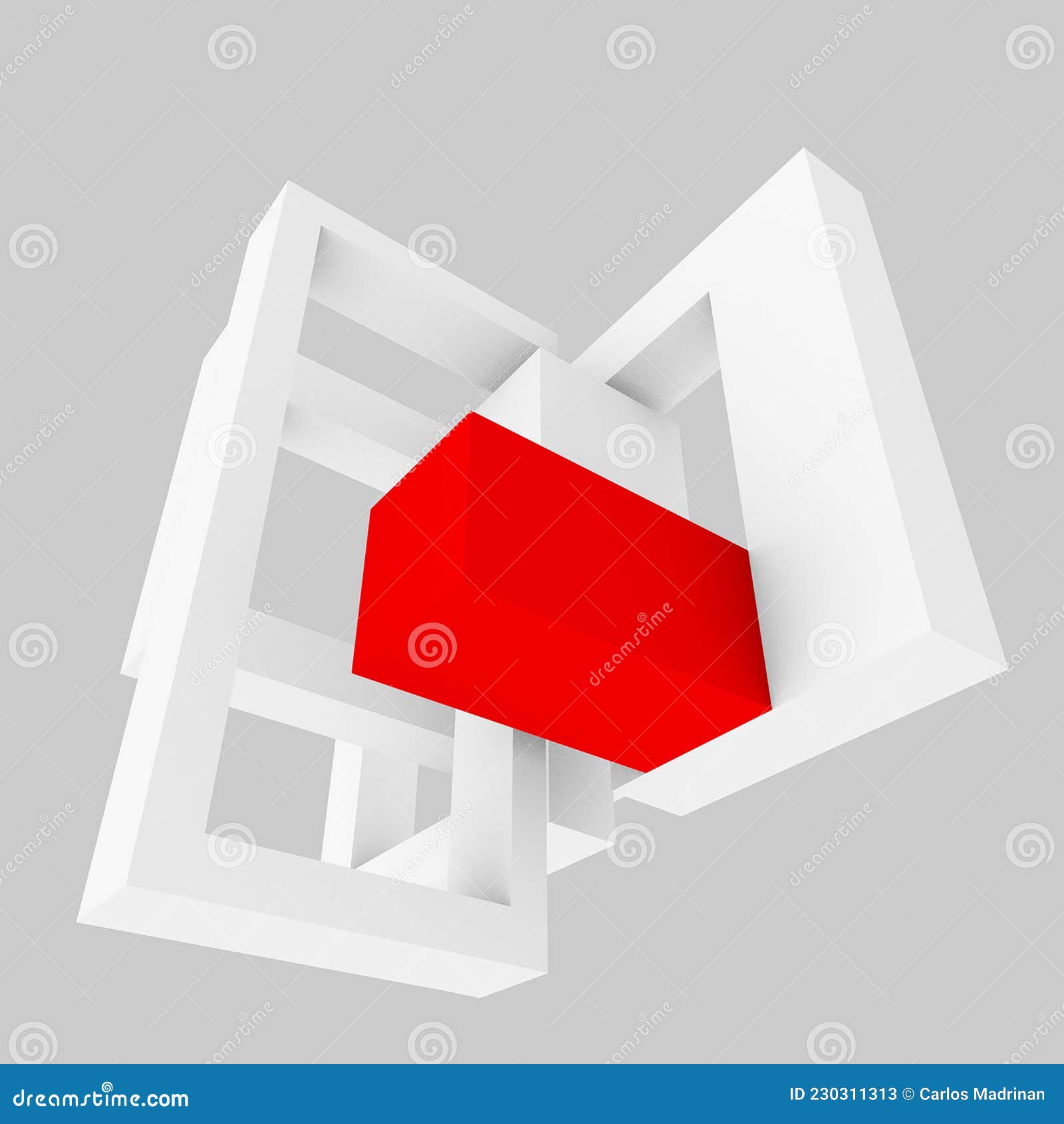 Rubik in Red is an Complex 3d Structure Stock Illustration ...