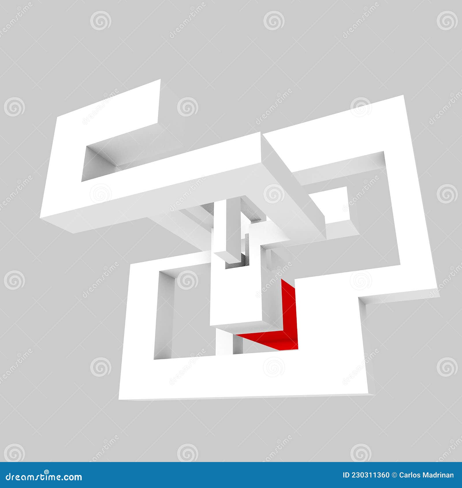 Rubik in Red is an Complex 3d Structure Stock Illustration ...