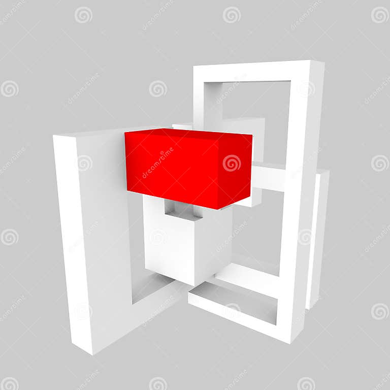 Rubik in Red is an Complex 3d Structure Stock Illustration ...