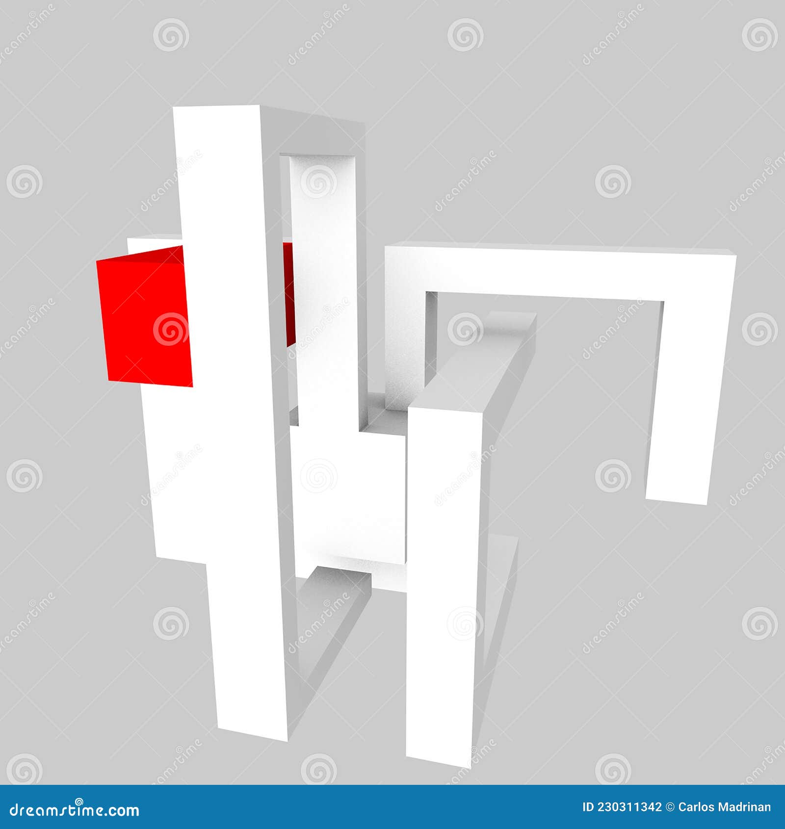 Rubik in Red is an Complex 3d Structure Stock Illustration ...