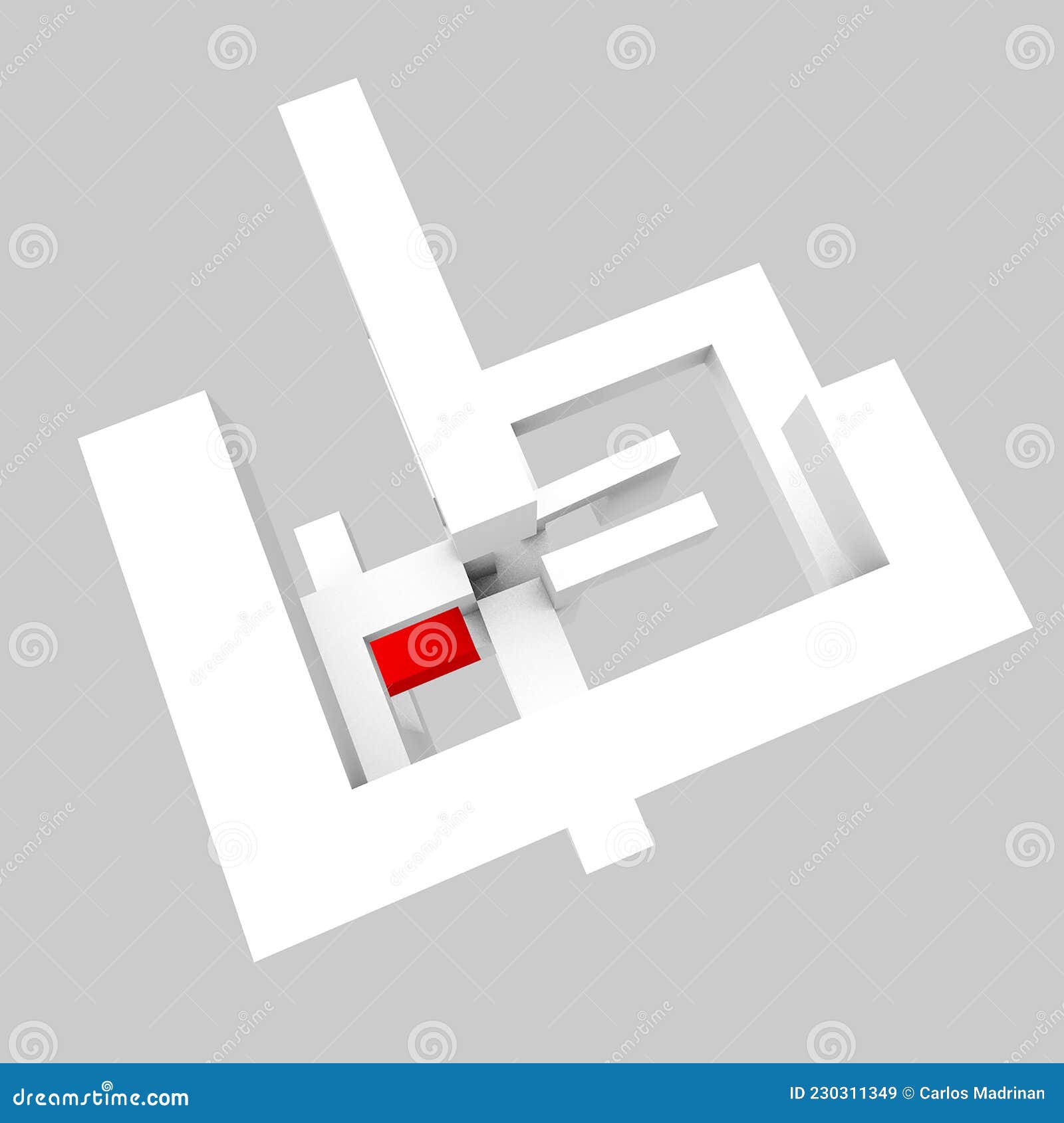 Rubik in Red is an Complex 3d Structure Stock Illustration ...