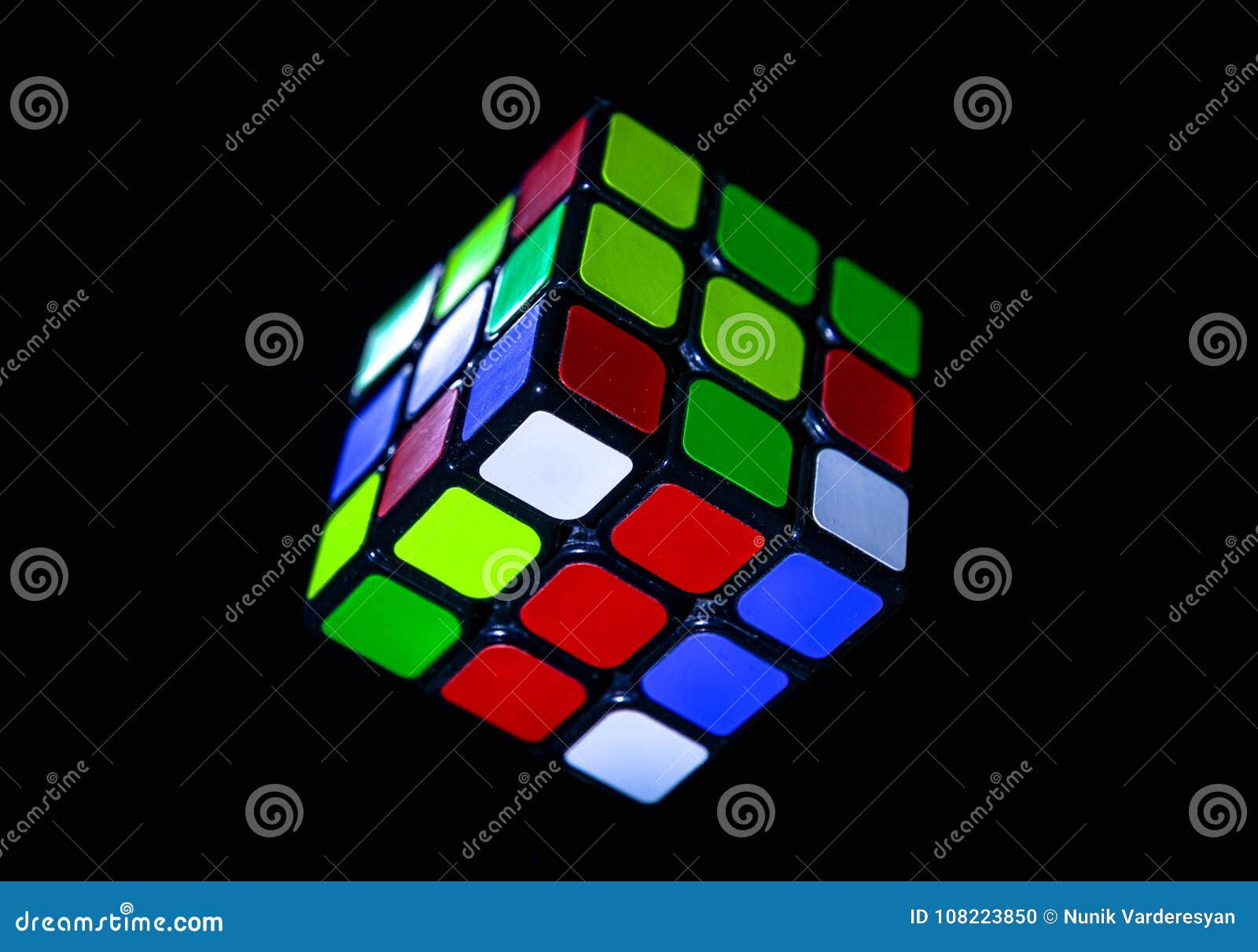 Triangular Rubik`s Cube On Black Background . Editorial Image ...