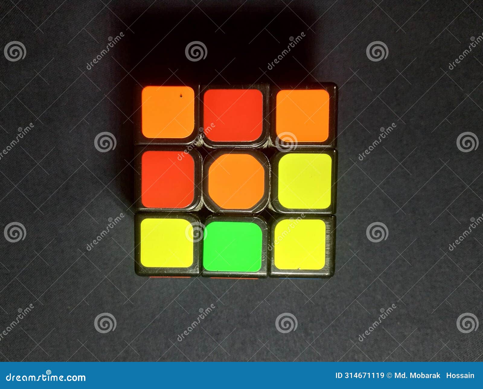 Rubik S Cube on a Black Background. Top View Editorial Stock Image ...