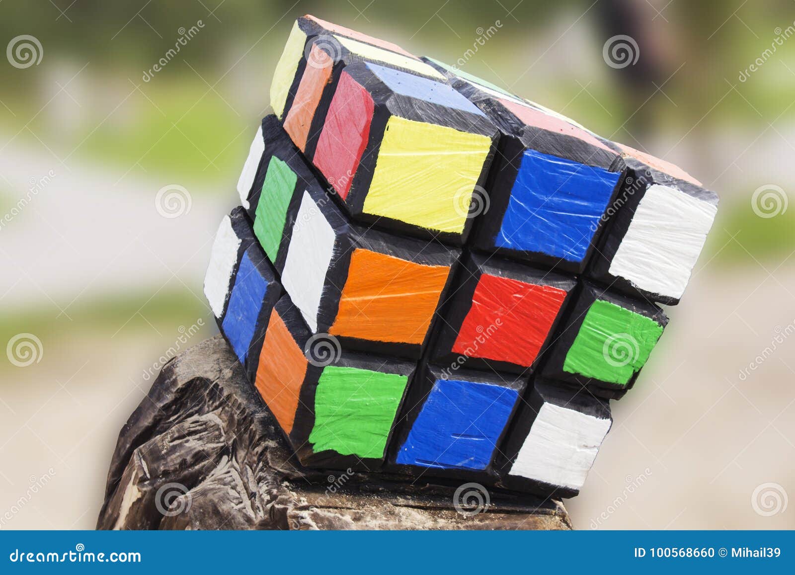 The Rubik`s Cube on Blurred Background. Rubik`s Cube Was Invented by ...