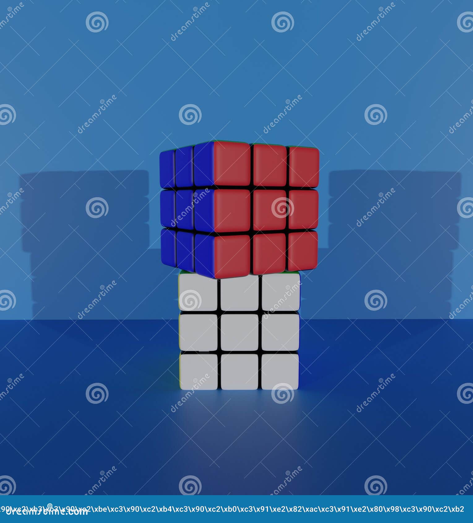 Rubik`s Cube 3d Render. Abstraction Illustration. Puzzle Cube ...