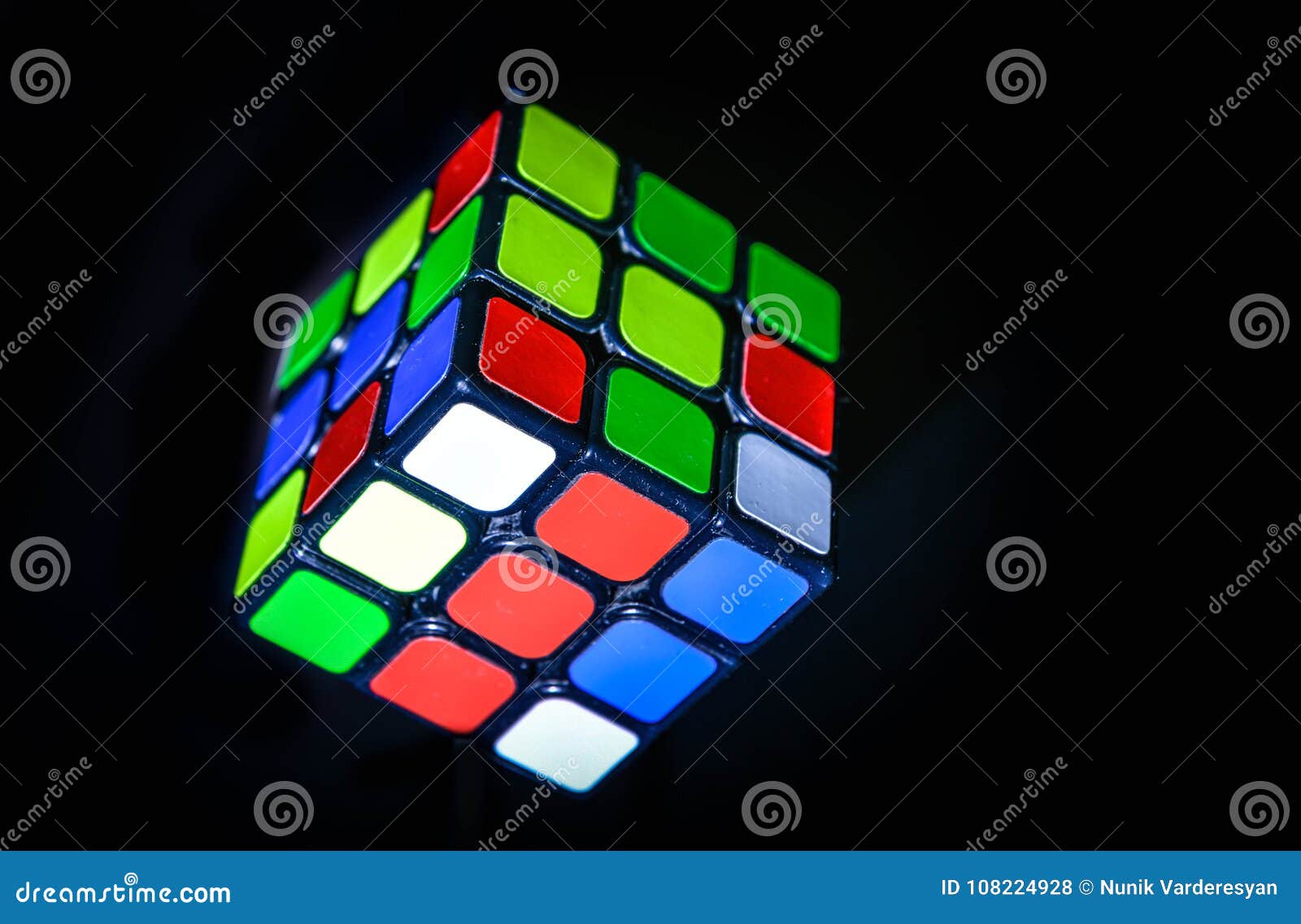 Triangular Rubik`s Cube On Black Background . Editorial Image ...