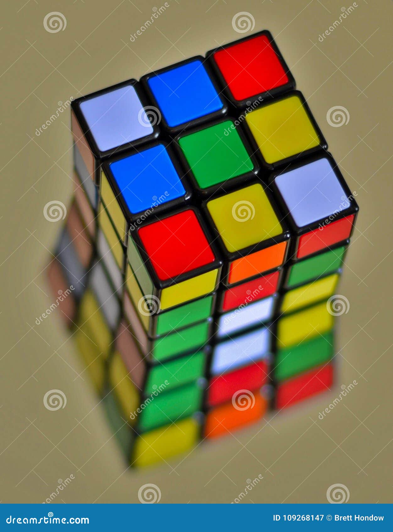 A Rubik`s Cube on a Mirror with Distorted Reflection. Editorial ...