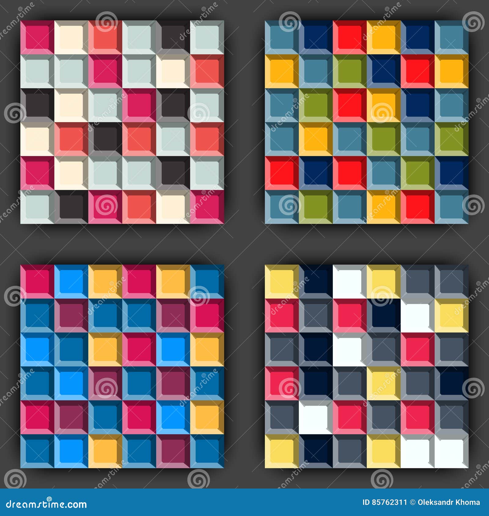 Rubik`s Cube Pattern Cartoon Vector | CartoonDealer.com #85762311
