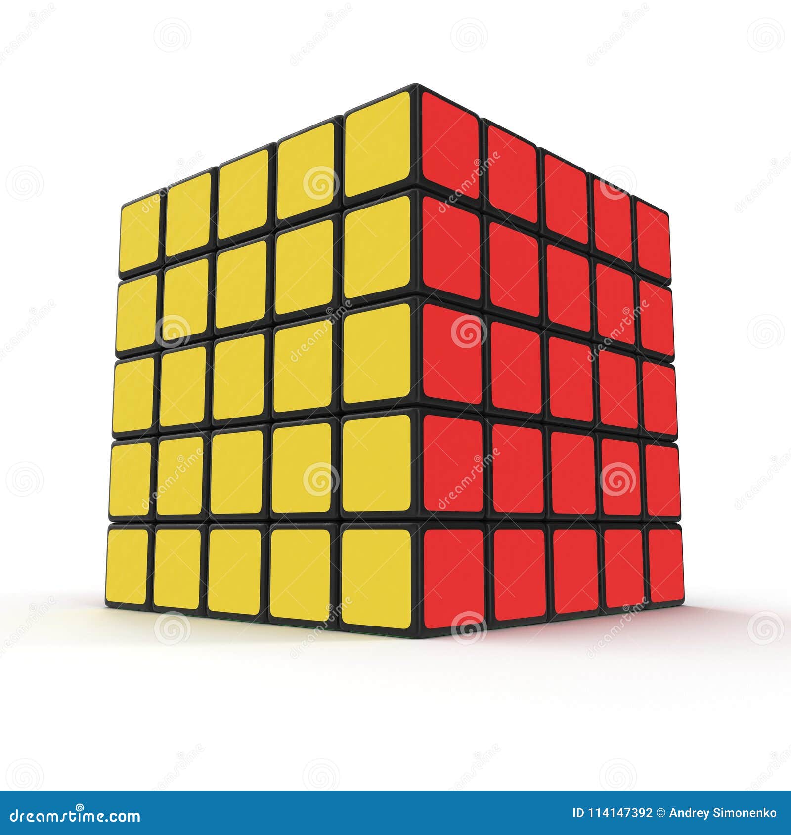 Rubiks Cube 5x5 On White. 3D Illustration Editorial Photography ...