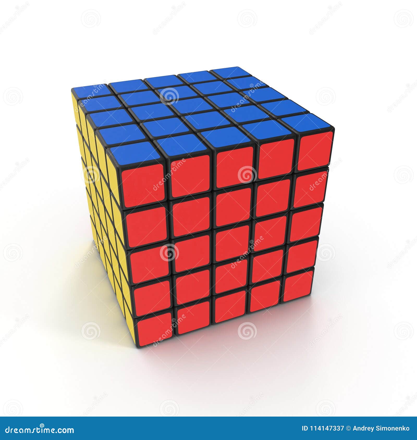 Rubiks Cube 5x5 on White. 3D Illustration Editorial Photography ...