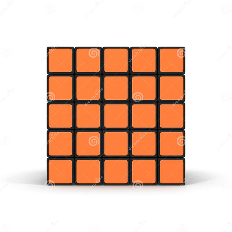 Rubiks Cube 5x5 on White. 3D Illustration Editorial Photo ...