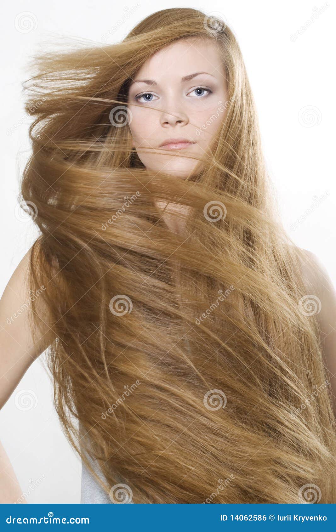 Rubio Hermoso Con El Gran Pelo Largo Foto de archivo - Imagen de ...