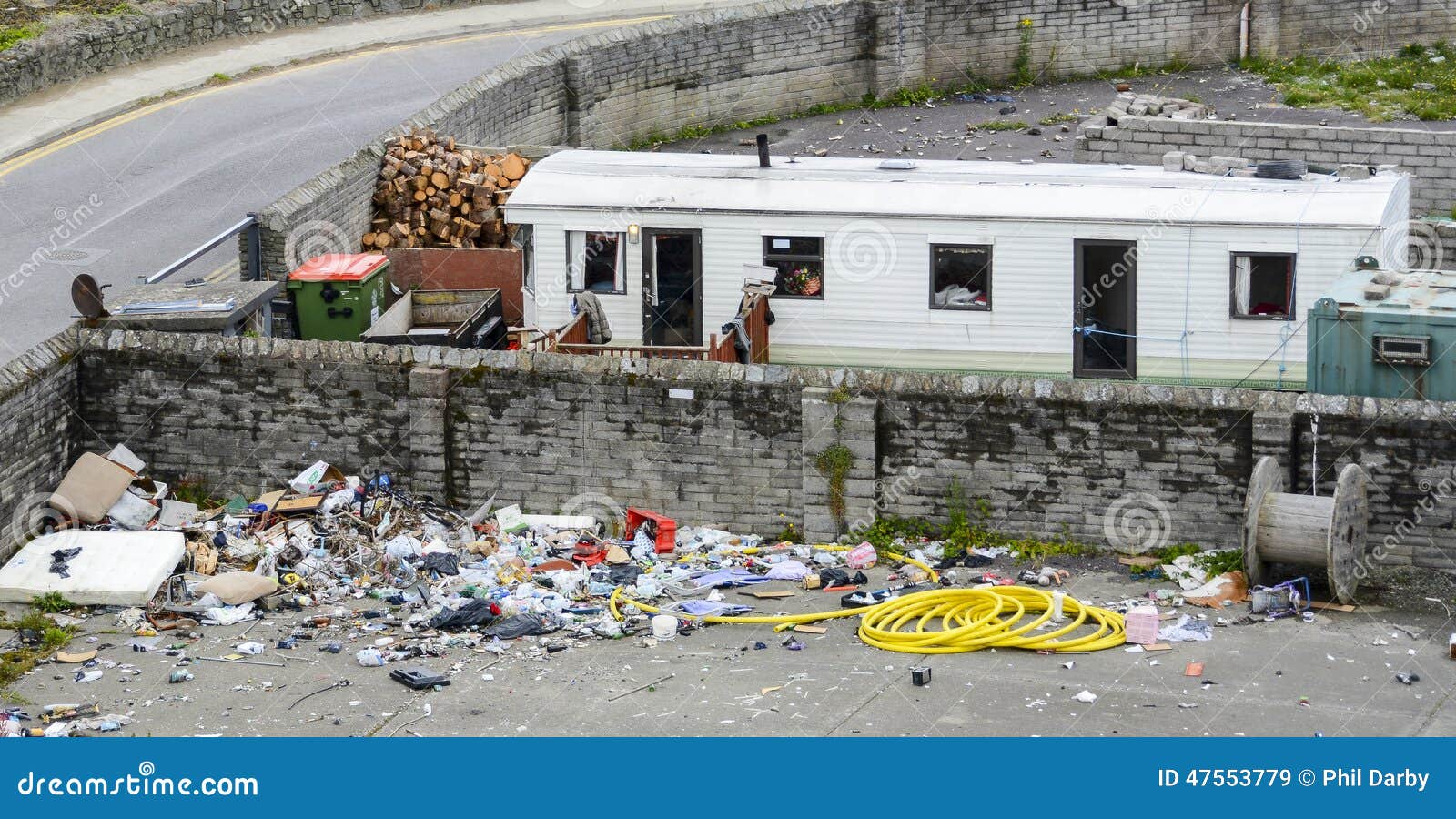 Rubish Dump and Mobile Home Editorial Stock Image - Image of divided ...