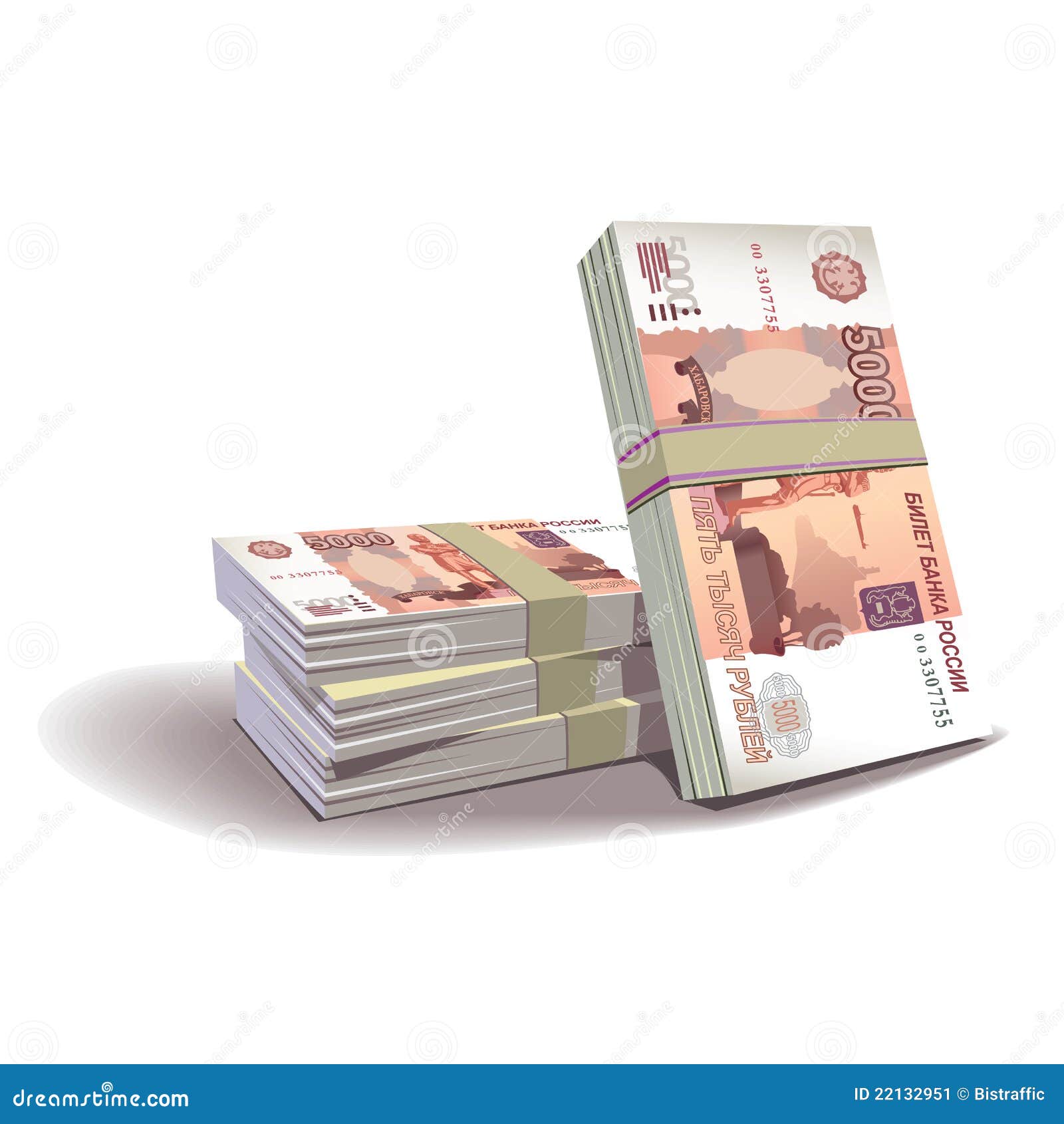 Ruble Banknotes Illustration, Financial the Stock Vector - Illustration ...