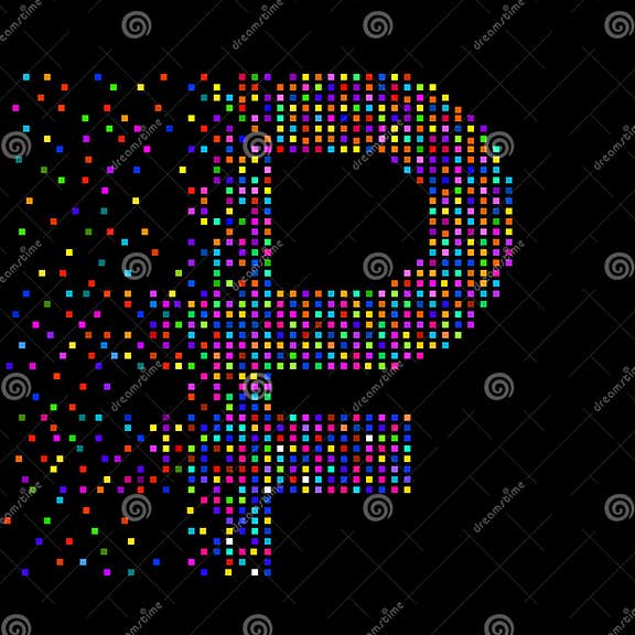 Ruble of Colorful Pixels with an Explosion Stock Vector - Illustration ...