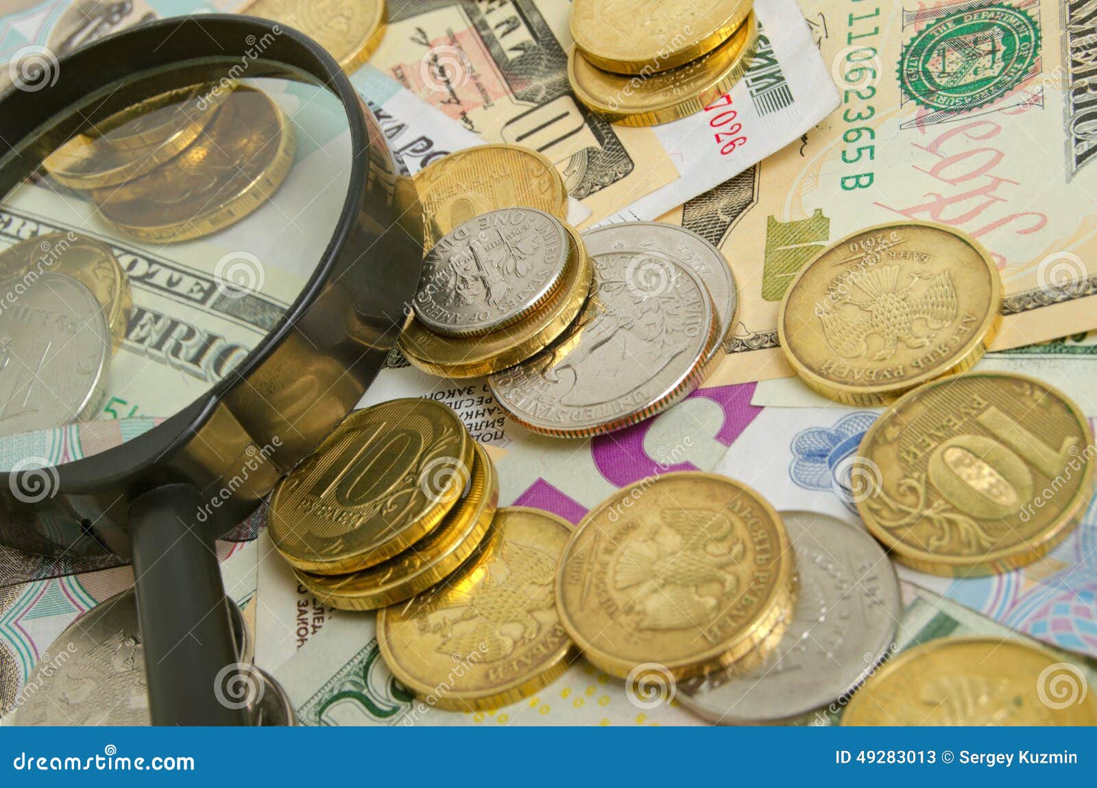 Ruble exchange rate. stock image. Image of news, coins - 49283013