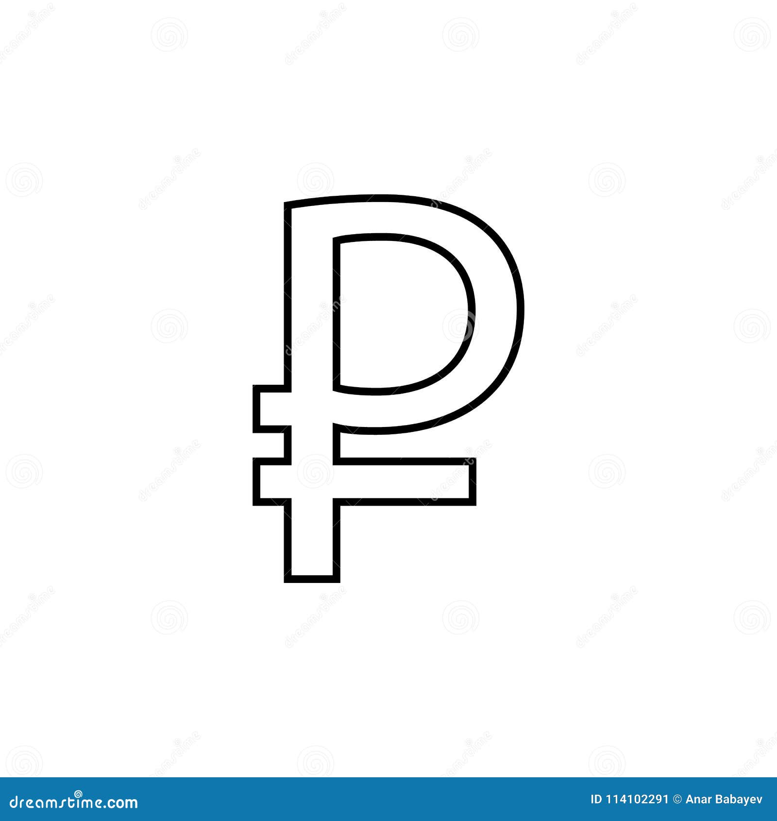 Ruble Symbol Icon. Thin Line Icon for Website Design and Development ...