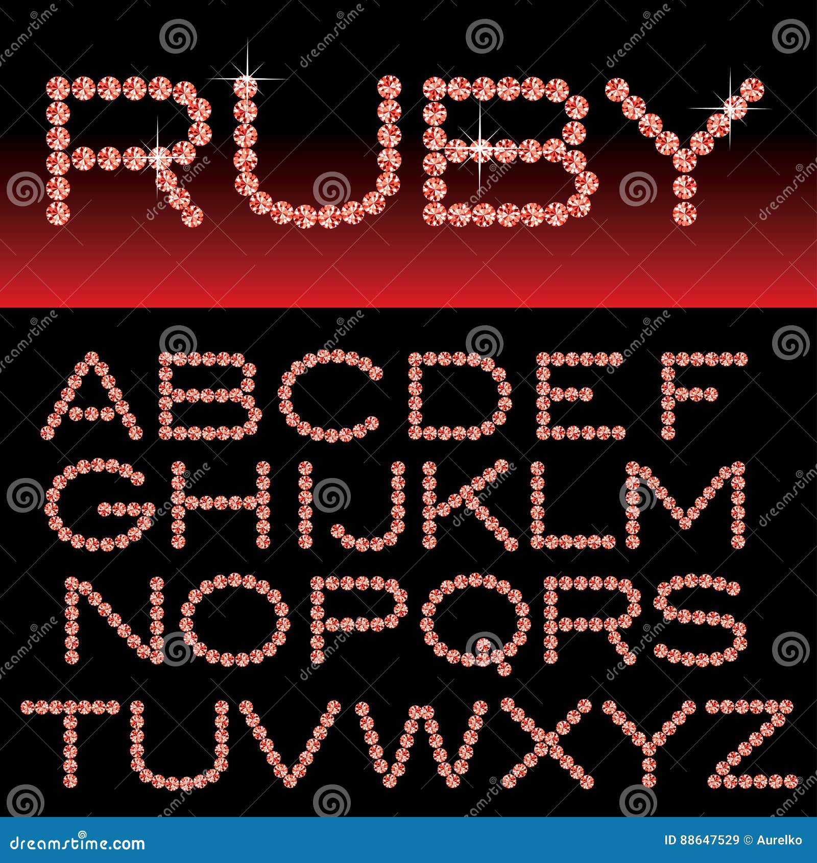 Ruby alphabet stock vector. Illustration of diamond, collection - 88647529
