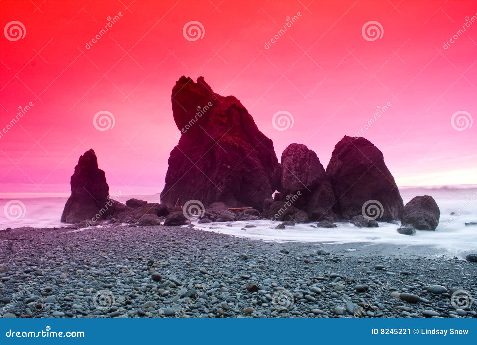 Ruby Beach stock image. Image of sunrise, dusk, ruby, stack - 8245221