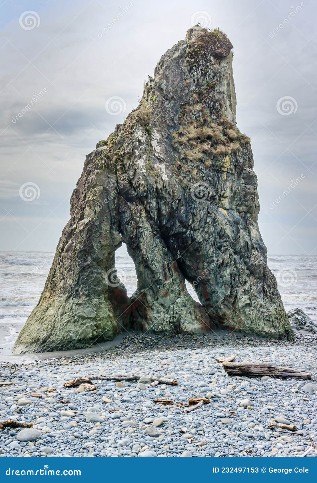 Ruby Beach Rock Monolith 4 stock image. Image of rocks - 232497153