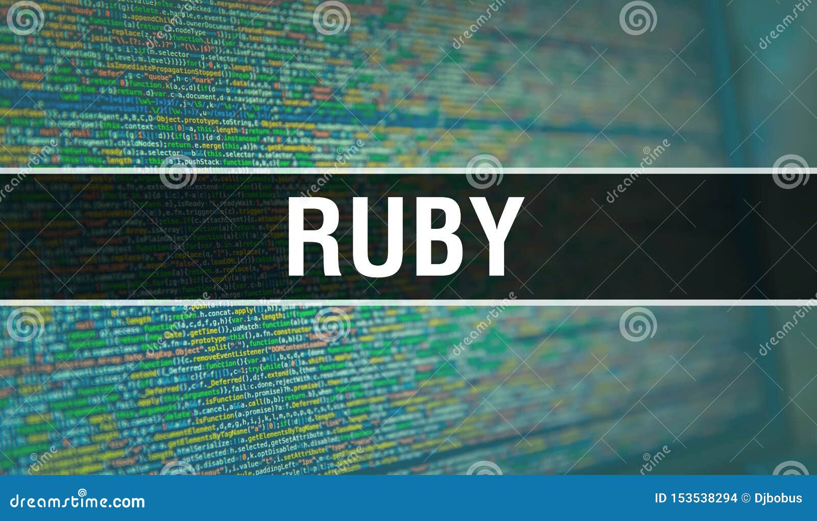 RUBY With Binary Code Digital Technology Background. Abstract ...