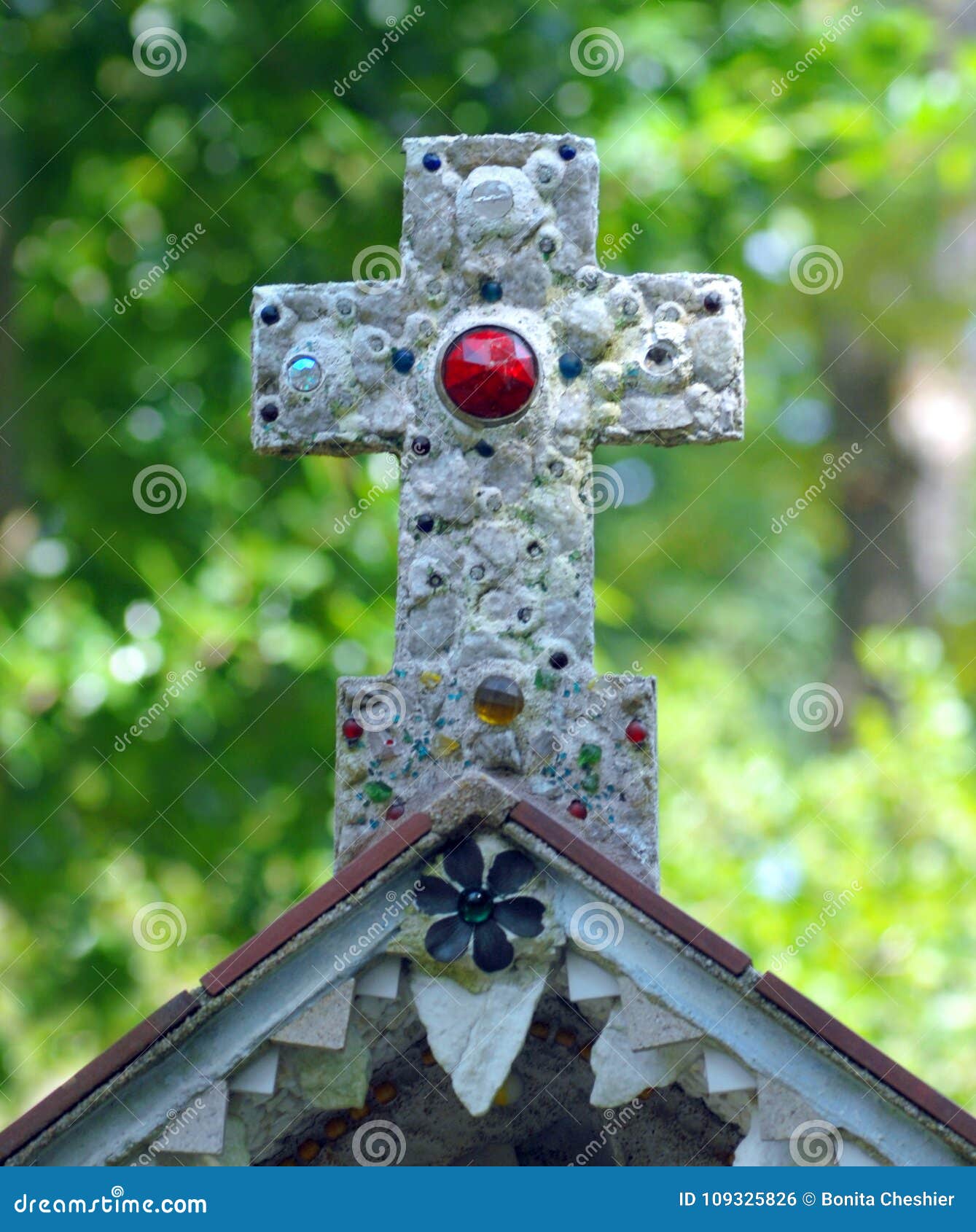 Ruby Centered Cross stock photo. Image of stones, marbles - 109325826