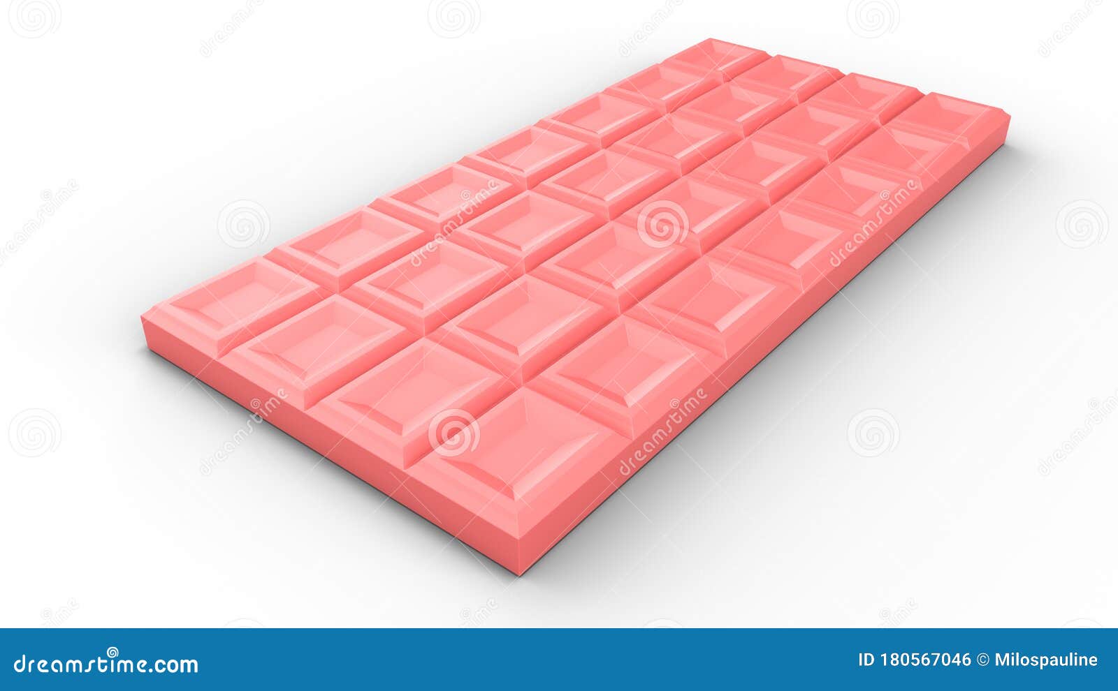 Ruby Chocolate Bar Isolated on White. 3D-rendering. Stock Illustration ...